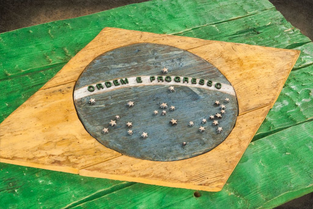 Brazilian Flag Weathered distressed Wood flag limited Edition, vintage ...