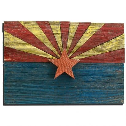Handmade, reclaimed Wooden Arizona Flag, vintage, art, distressed ...