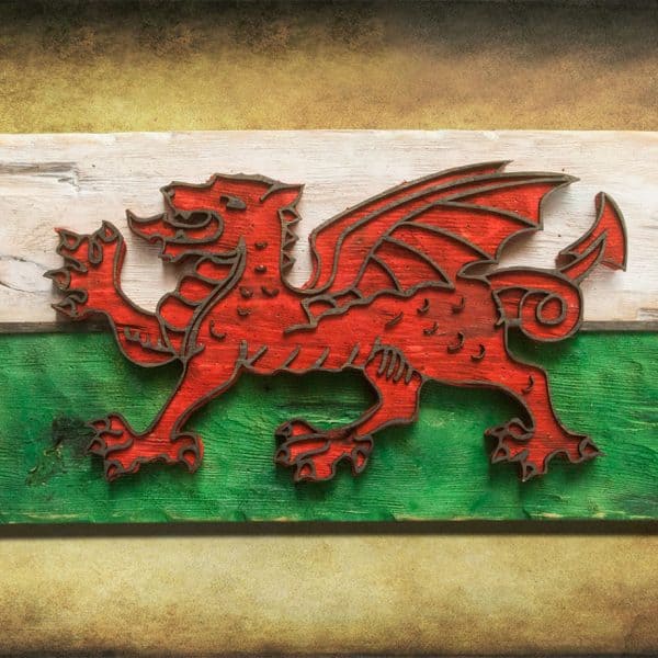 Weathered Wood One of a kind 3D Welsh flag, Wooden, vintage, art, UK ...