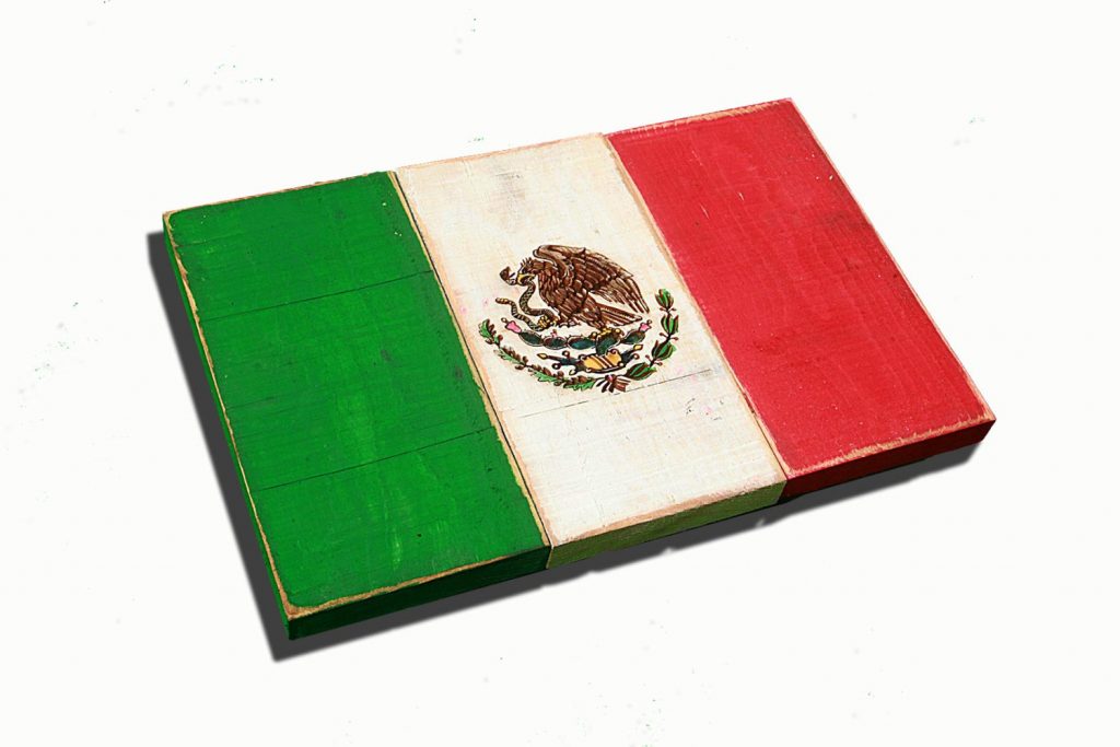 Weathered Wood One of a kind Mexico flag, Wooden, vintage, art ...