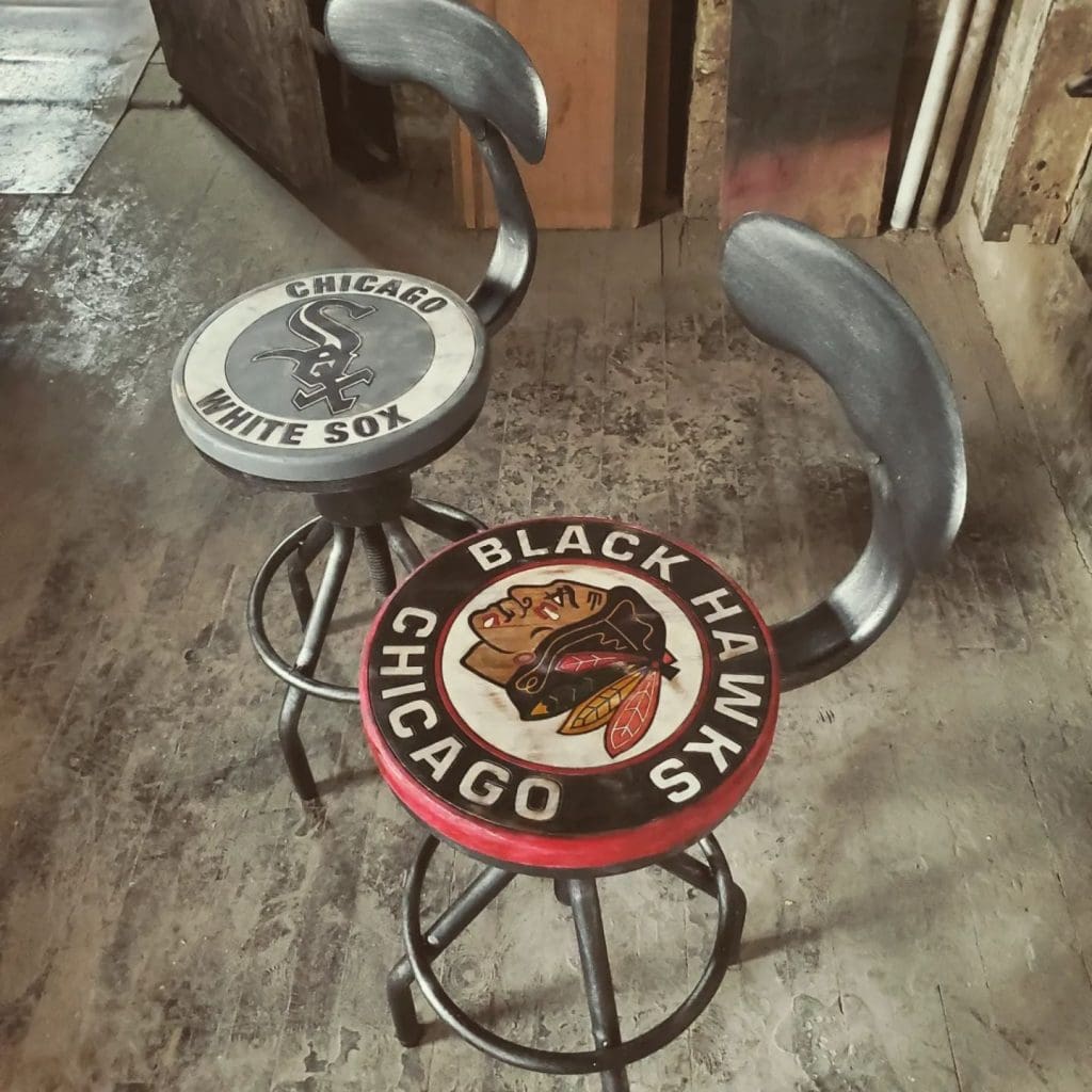 CUSTOM ADJUSTABLE HEIGHT IRON INDUSTRIAL BARSTOOLS with Back, BAR STOOL ...